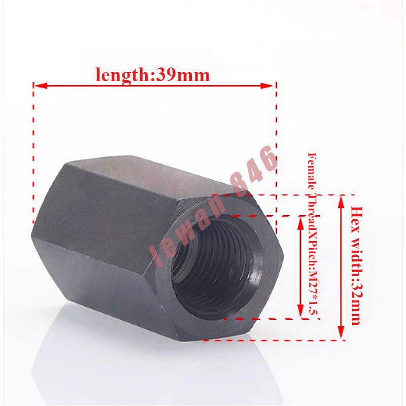 Steel M27 M27x1.5 Hex Nut Female Threaded Connector Adapter Coupling ...