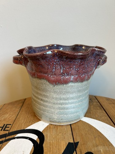 Handmade Pottery Bread Bowl Crock Large Heavy Red Spotted Speckled | eBay