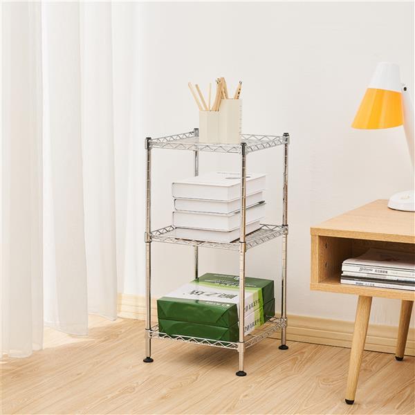3-Tier Square Kitchen Storage Rack Wire Shelving Unit Steel Wire ...
