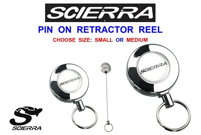 SCIERRA PIN ON RETRACTOR REEL ZINGER FOR FLY FISHING VEST FORCEPS LINE ...