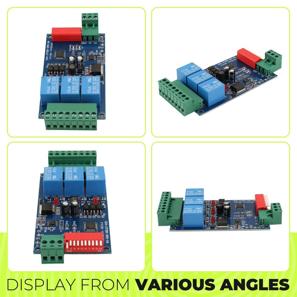 2X 3 Channel 5A DMX512 Controlled Relay Kit DIY Converter Dimmer Relay ...