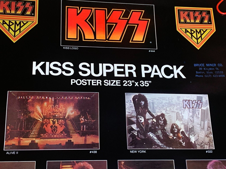 KISS VINTAGE 1978 SUPER PACK 1 STOP STORE PROMO POSTER ACE PETER GENE ...
