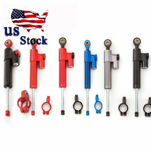 Motorcycle Universal FXCNC Adjustable Steering Damper Stabilizer Safety ...