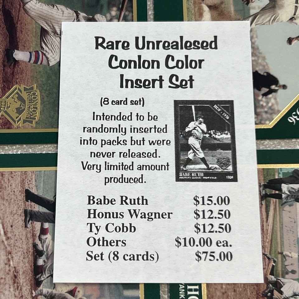 1995 The Sporting News Conlon Collection Color 8 Card Set UNRELEASED ...