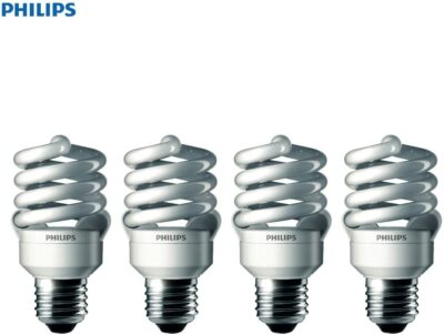 Philips CFL Light Bulb T2 Twister A21 75W Replacement 18W 2700K 4 Bulbs ...