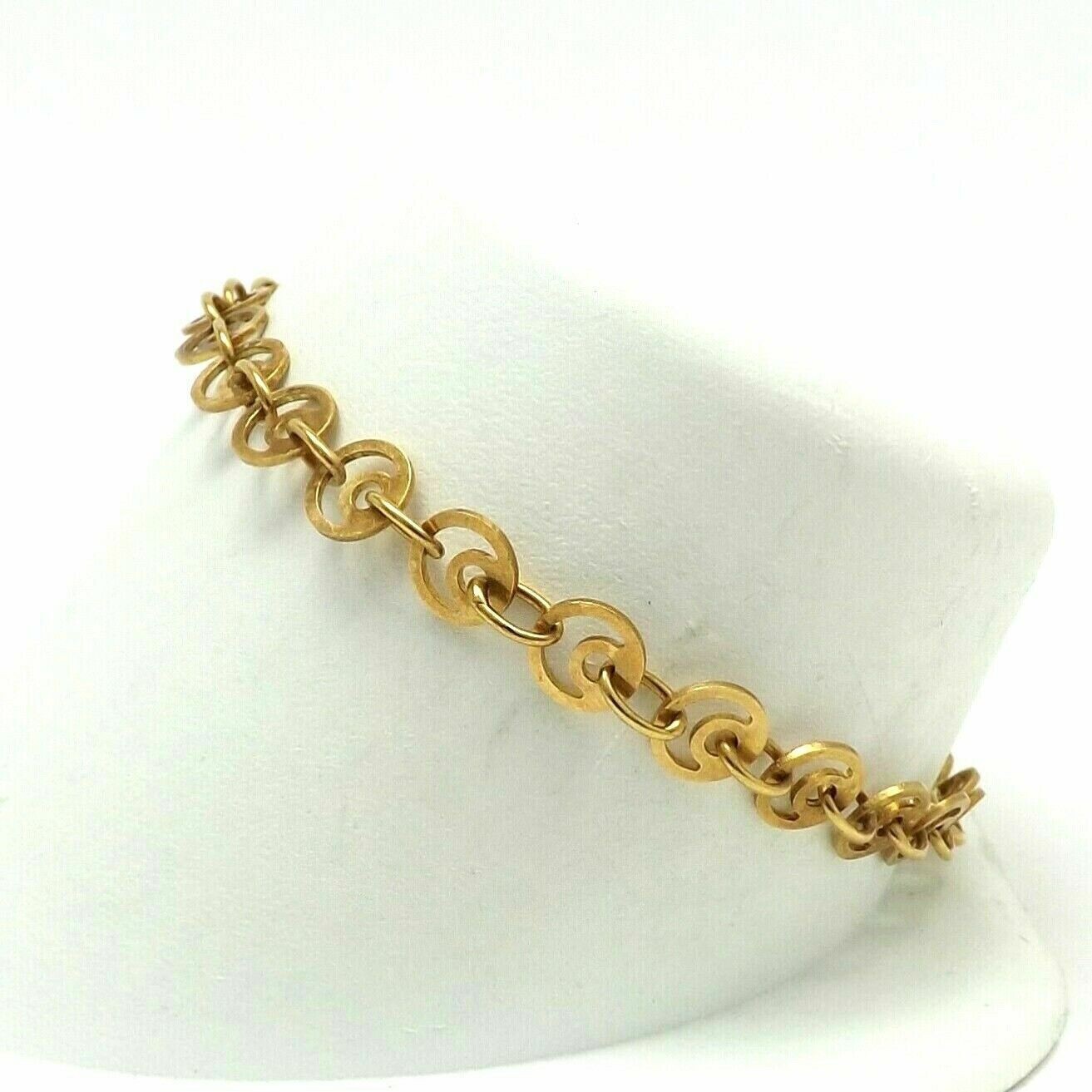 UNOAERRE 18K Yellow Gold Circles Open Link Chain Charm | eBay