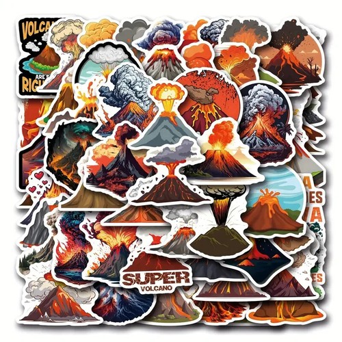 55pc Volcano Eruption Sticker Pack Decals Phone Case, Laptop ...
