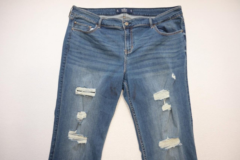 Hollister California Low Rise Boot Stretch Blue Jeans Womens Sz 21 L 35 ...