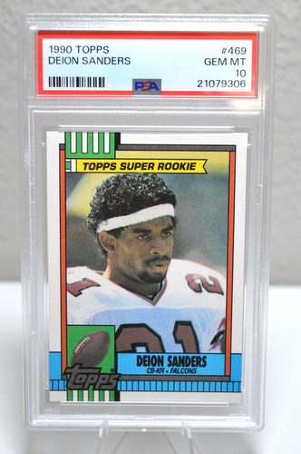 1990 TOPPS #469 HOF DEION SANDERS COACH PRIME Super Rookie PSA 10 CARD ...