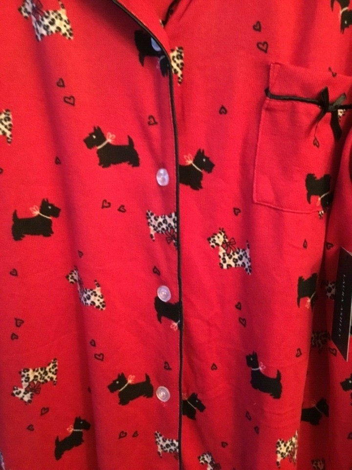 Laura Ashley Scottie Westie Terrier Dog Pajamas Women’s PLUS Size 2X ...