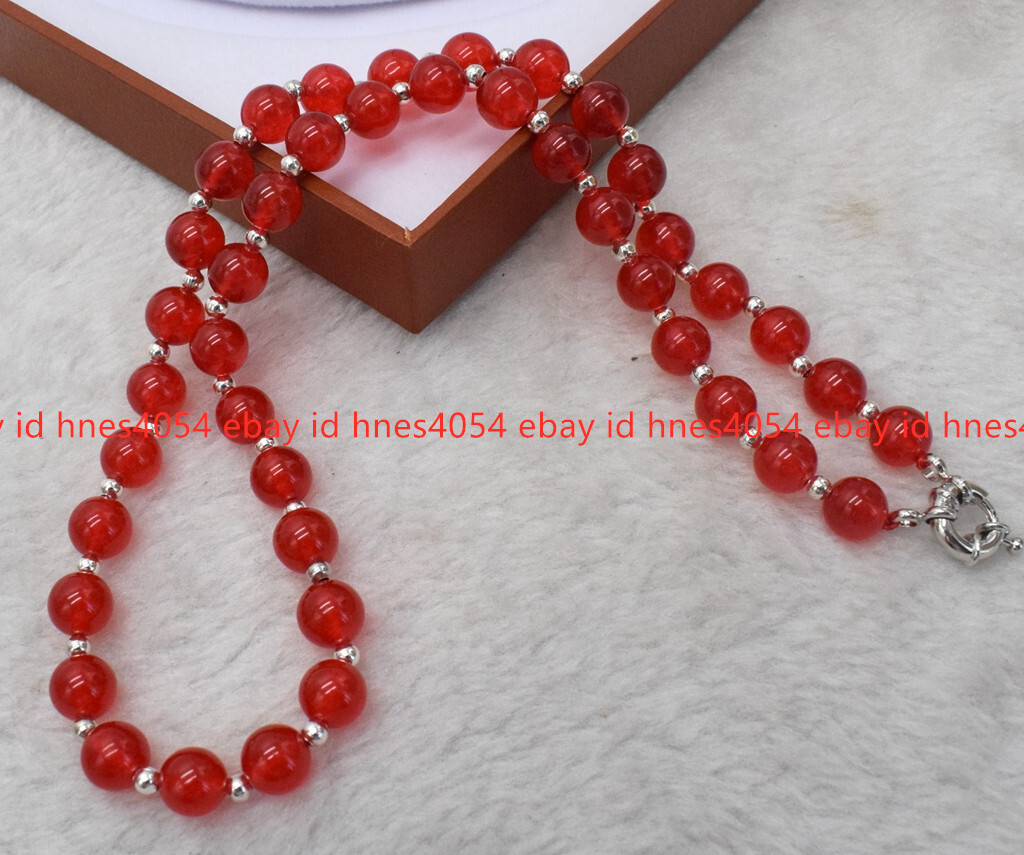 Handmade Pretty Natural 8/10/12mm Red Jade Gemstone round beads ...