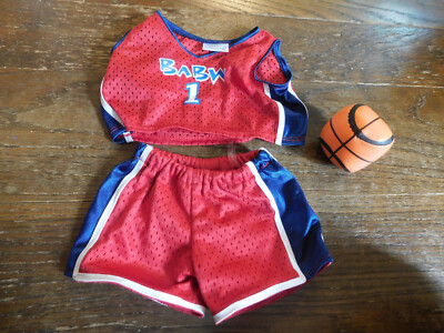 Lot Build A Bear Basketball Uniform Outfit Shirt Pants (shorts) Red ...