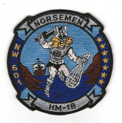 USN HM-18 NORSEMEN "NW 601" patch AIRBORNE MINE COUNTERMEASURES ...