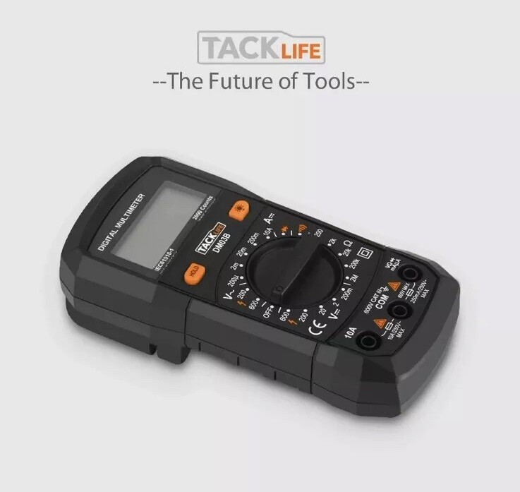 TACKLIFE Multimeter Electrical Tester 2000 Counts Manual-Ranging Amp ...