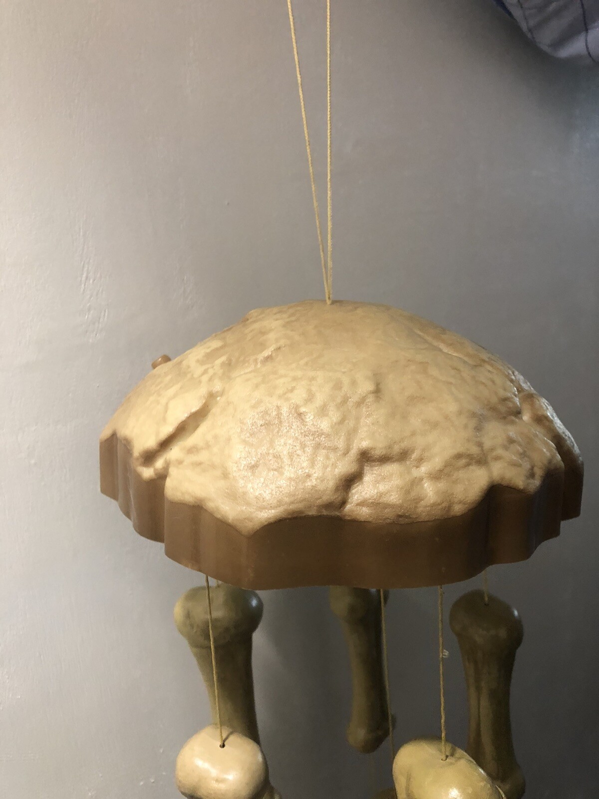 Gemmy Halloween Animated Rattling Skull Skeleton Bones Wind Chime See ...