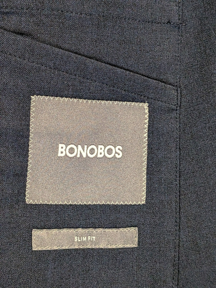 Bonobos Men's Navy Blue 2 Button Wool Stretch Slim Fit Jetsetter Knit ...