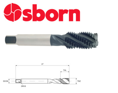SPIRAL FLUTE TAP M4 x 0.7 BLUE MERLIN HSS ISO OSBORN EUROPA TOOL ...