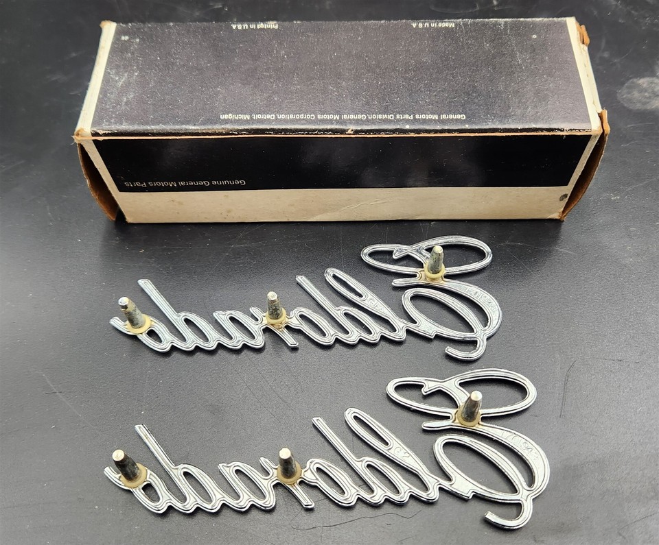 75 76 Cadillac Eldorado Quarter Panel Script Nameplate Emblem Set NOS | eBay