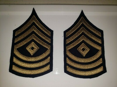 K0155p WW 2 US Army & Air Force First Sergeant Chevrons OD 3 rockers ...