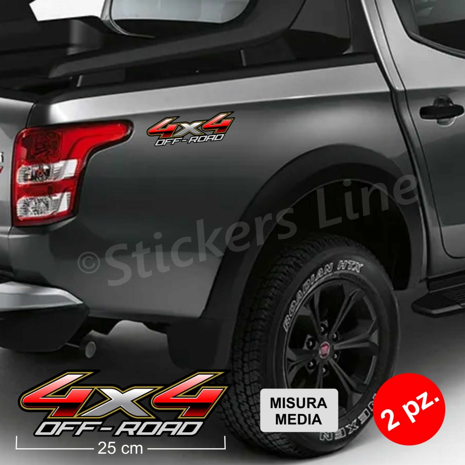Stickers 4x4 off-Road Printed Colour 25 CM Letters Adhesive 4 x 4 off ...