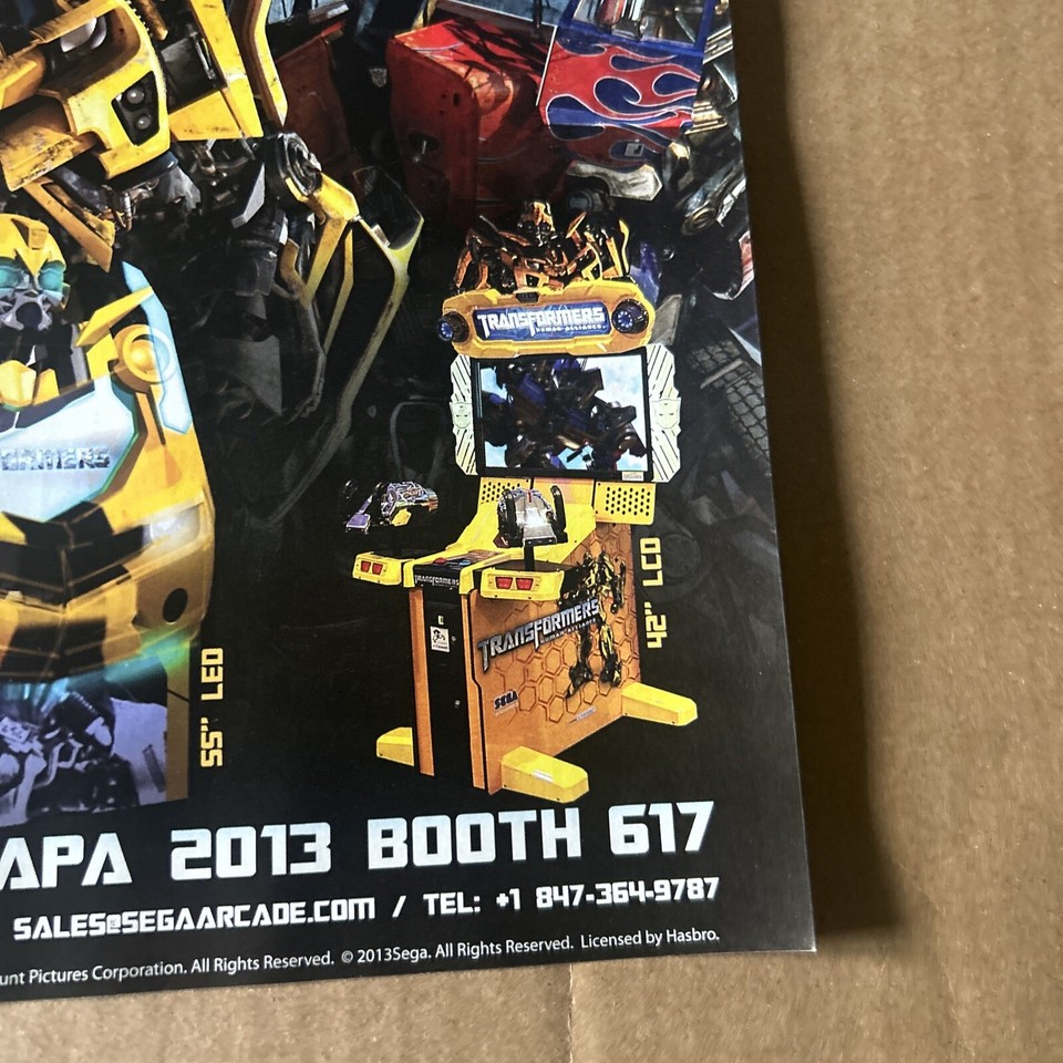 original 11- 8" Transformers Human Alliance Sega arcade video game AD ...