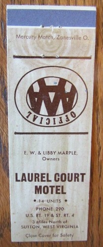 SUTTON, WEST VIRGINIA: LAUREL COURT MOTEL L. MARPLE LOW PHONE #290 ...