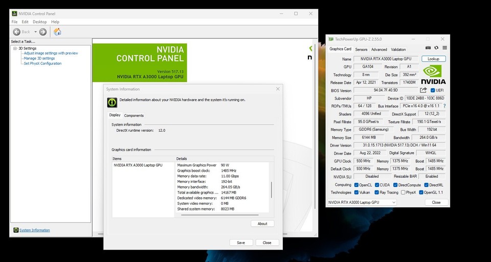 HP NVIDIA RTX A3000 QN20-E1-KD-A1 6GB GDDR6 GPU BC Interface M76119-001 ...