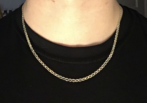 Real Solid 14k Gold Chain Mariner Link 20in 3mm | eBay