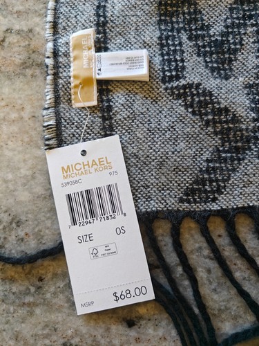 NWT Michael Kors Signature MK Logo Jacquard Cape Wrap/Scarf 2 Color ...