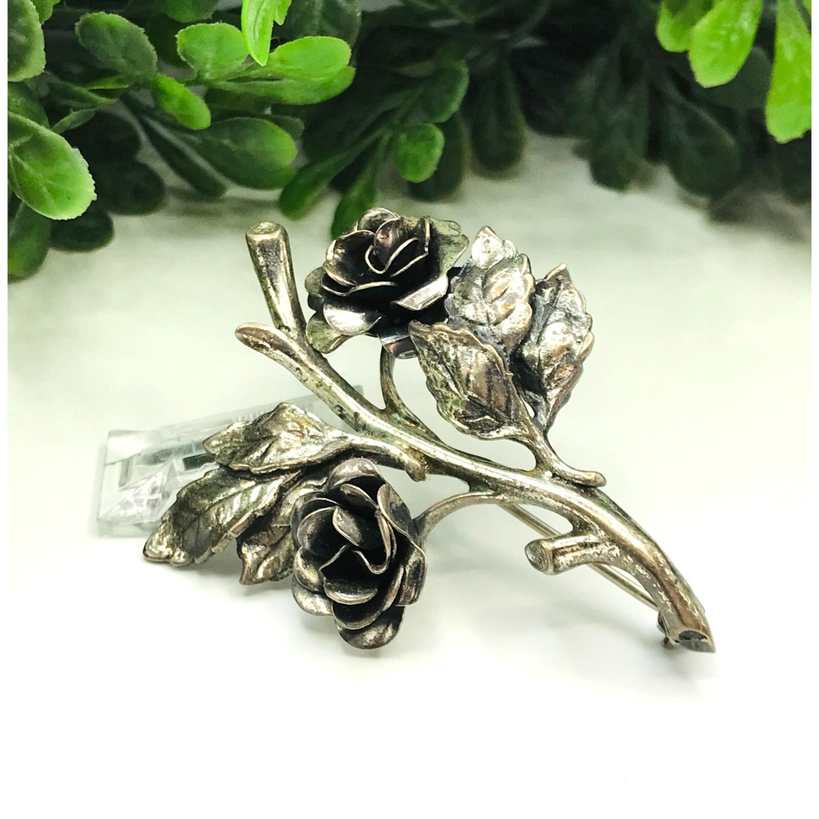 Vintage Brooch two roses silver tone Dane Craft Sterling | eBay