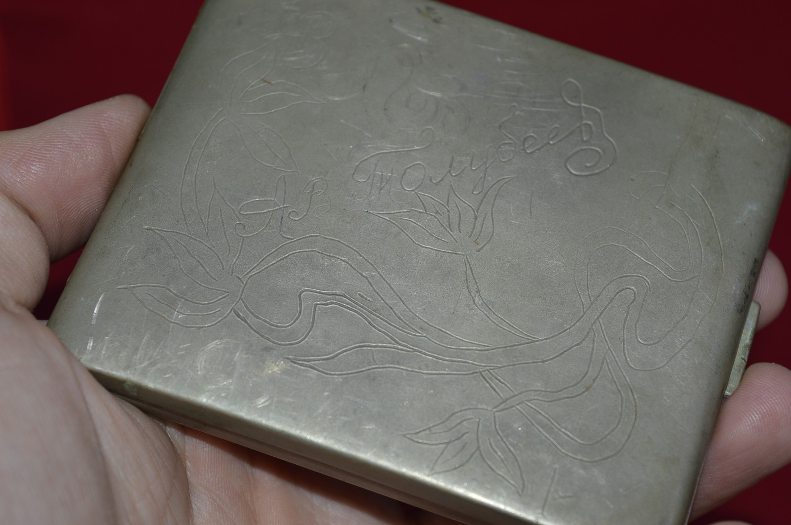 VINTAGE 1960s Cigarette Case !!! STYLE Memento Mori Skull VICTORIAN box ...