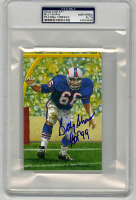 Billy Shaw SIGNED Goal Line Art Card + HOF 99 Buffalo Bills PSA/DNA ...