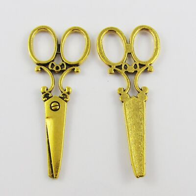Bulk Dressmaking Shears Charm Pendant Scissors 60x25mm ANIQUE GOLD ...