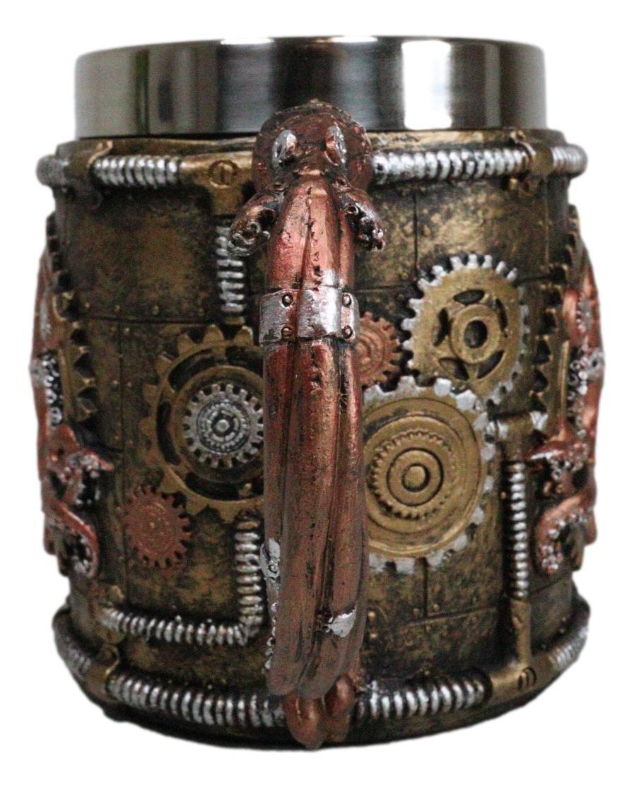 Ebros Steampunk Kraken Octopus Cyborg Drinking Mug Cup 6"W 14 Ounce ...