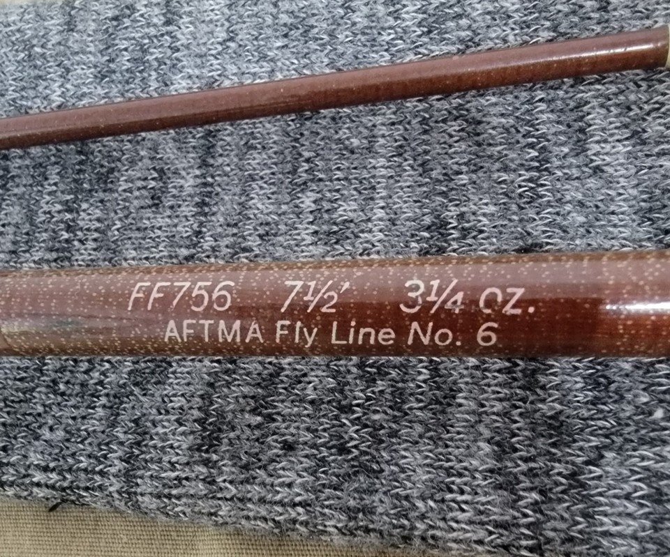 Vintage Fenwick FF756 ASTM 7 1/2' 3 1/4 oz Feralite 2 pc Fly Rod ASTM ...
