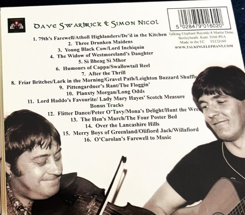 Dave Swarbrick & Simon Nicol In the Club CD Rare Out of Print ...