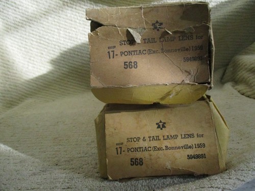 Pair NOS NORS 1959 Pontiac Stop & Tail Lamp Lens 5949891 by Glo Brite ...