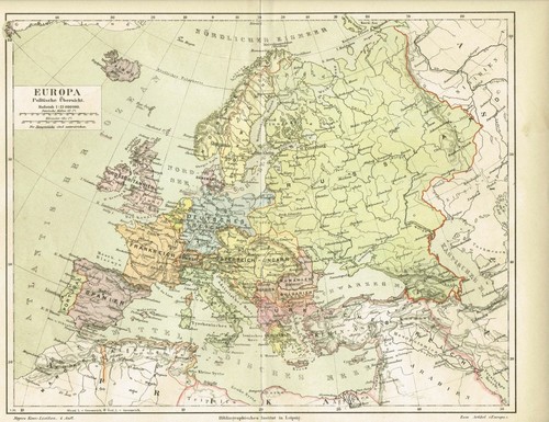 Politische Karte von EUROPA 1889 Original-Graphik | eBay