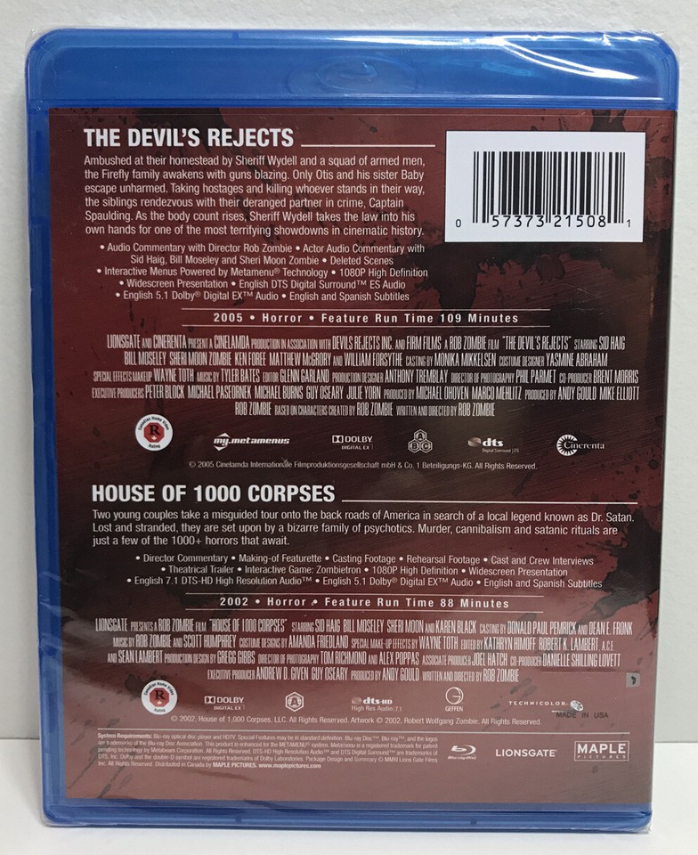 Rob Zombie Double Feature (Blu-ray 2-Disc Set) STILL SEALED 57373215081 ...