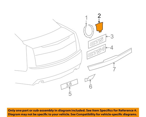 Cadillac GM OEM 11-15 CTS Trunk Lid-Emblem Badge Nameplate 25840466 | eBay