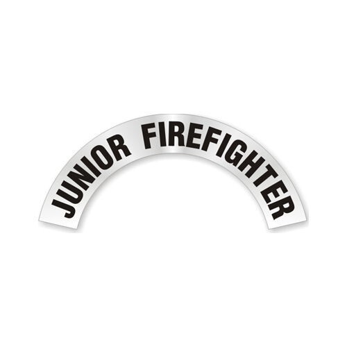 3x7 Inch Junior Firefighter Crescent Rocker Rockers Reflective Sticker ...