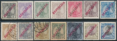 Spain Mail Series 1910 Emmanuel II - 14 Stamps - Republic Authorization ...