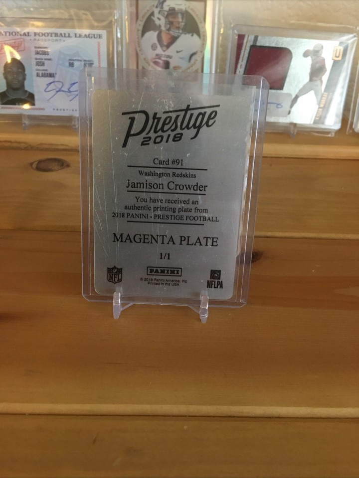 jamison crowder 1/1 plate | eBay