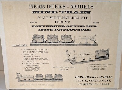 RARE 1:24 Scale Herb Deeks' Mine Train Kit &, HO Transformer & Track ...