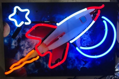 ROCKET NEON SIGN / ROCKET SIGN / NEON SIGNS/ MAN CAVE SIGN / GARAGE ...