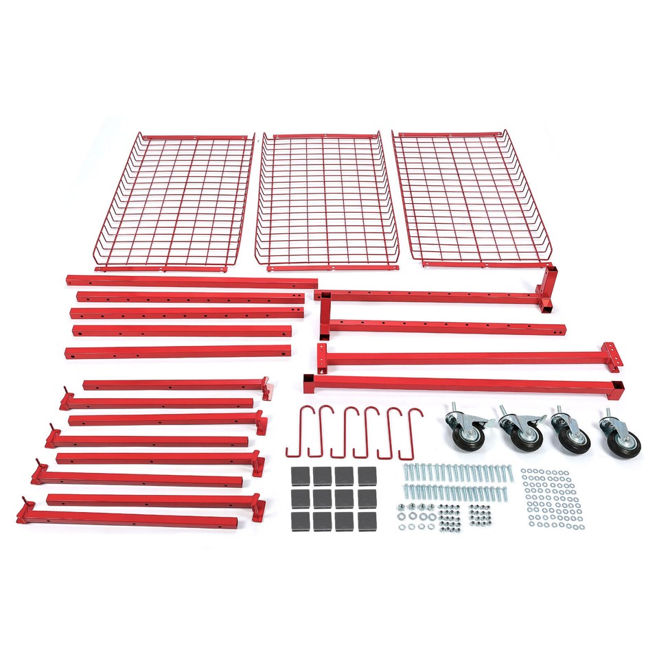 Parts Management Storage Rack Mobile Auto Body Rolling Parts Cart Car ...