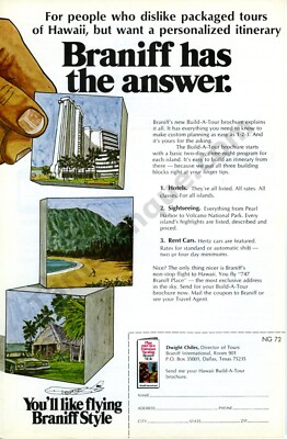 1972 Braniff Airlines Build a Tour Old Vintage Print AD Unique Gift ...
