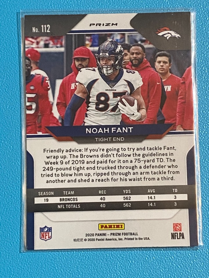 🏈 2020 Panini Prizm Football Green Prizm Base Card #112 Noah FANT 🏈 | eBay