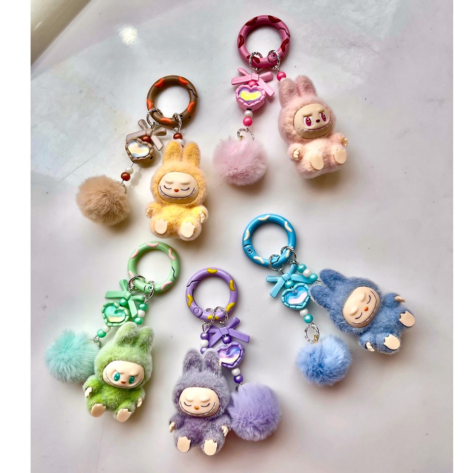 16 Styles LABUBU mini Keychains-Phone Ornaments Bag Charms Car Key ...