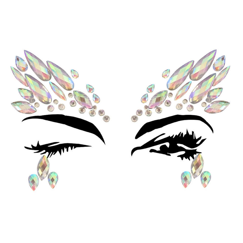 Face Crystal Sticker Eye Crafted Body Jewels Festival Temporary Tattoo ...